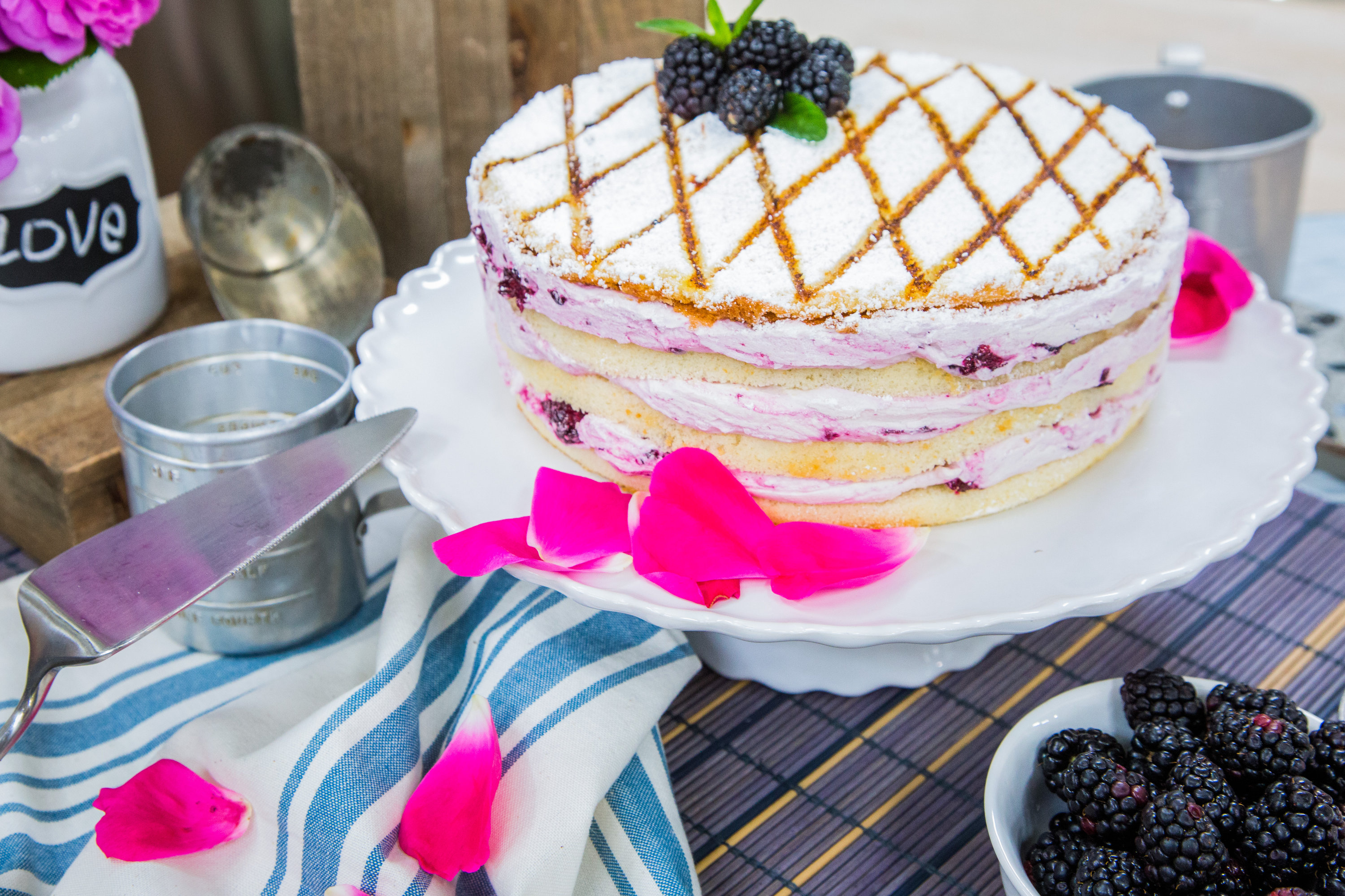 Recipes - Blackberry Swirl Marshmallow Gateau | Hallmark Channel